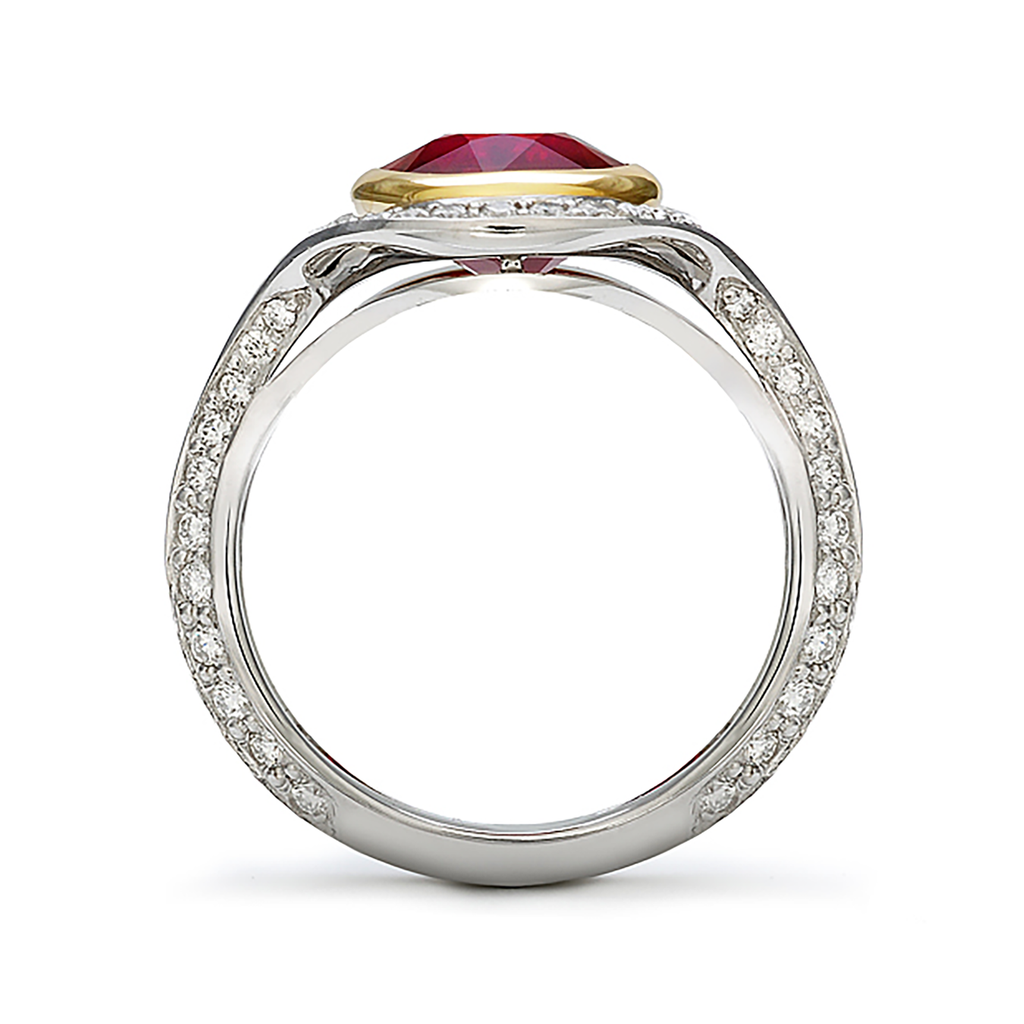 Duet Ruby and Diamond Two Tone Ring – Diana Vincent Jewelry Designs